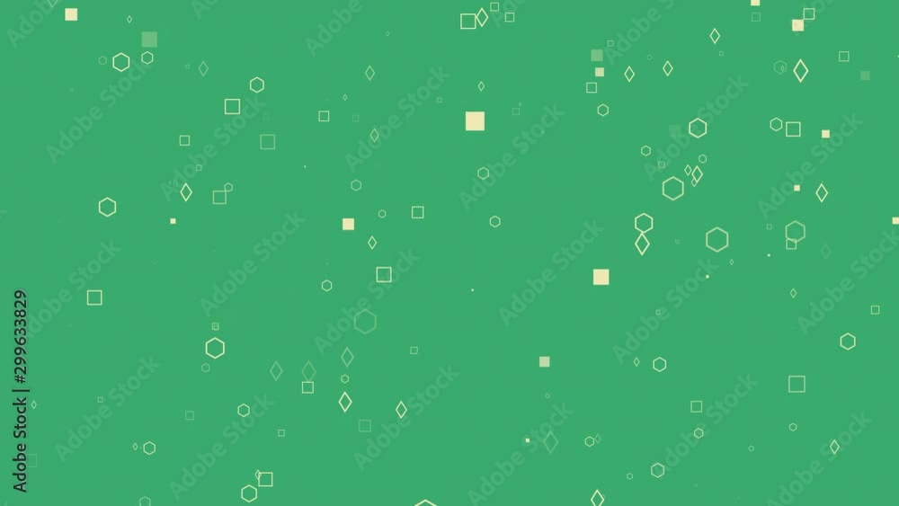 Green Background With Geometric Shapes Loop. Simple clean background ...