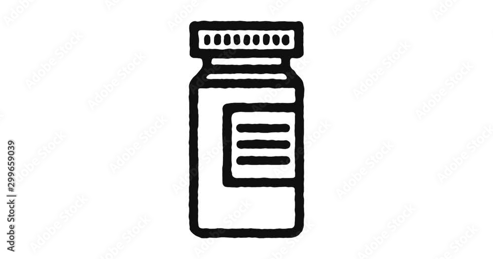 Overdose outline icon animation footage/video. Hand drawn like symbol ...
