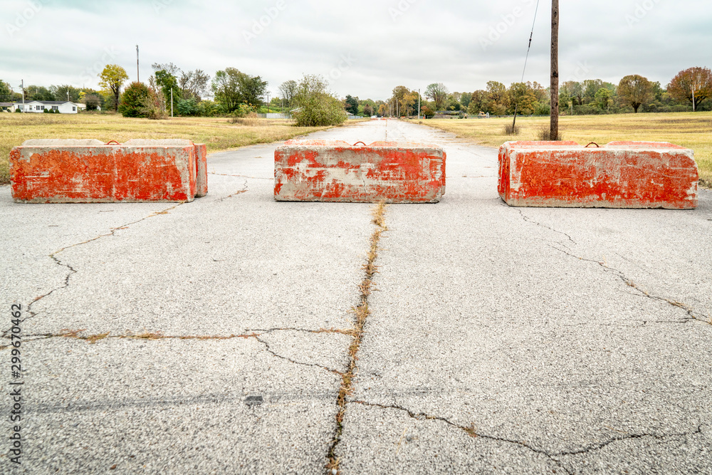 Heavy concrete roadblocks Stock Photo | Adobe Stock