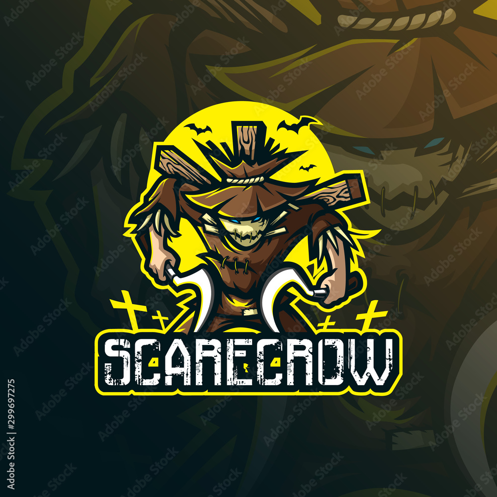 scarecrow mascot logo design vector with modern illustration concept ...
