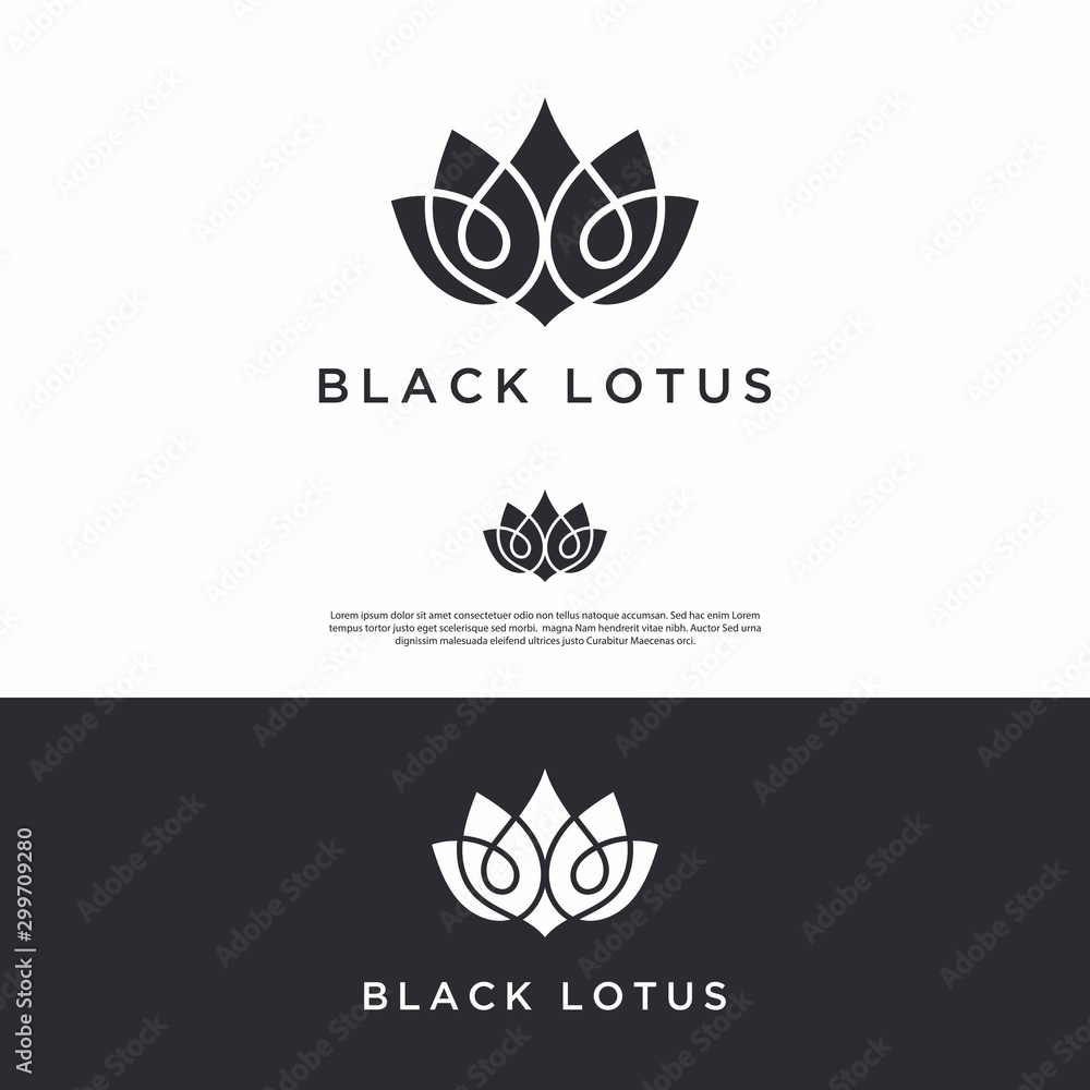 vector logo of lotus plants minimalist and luxury Stock Vector | Adobe ...