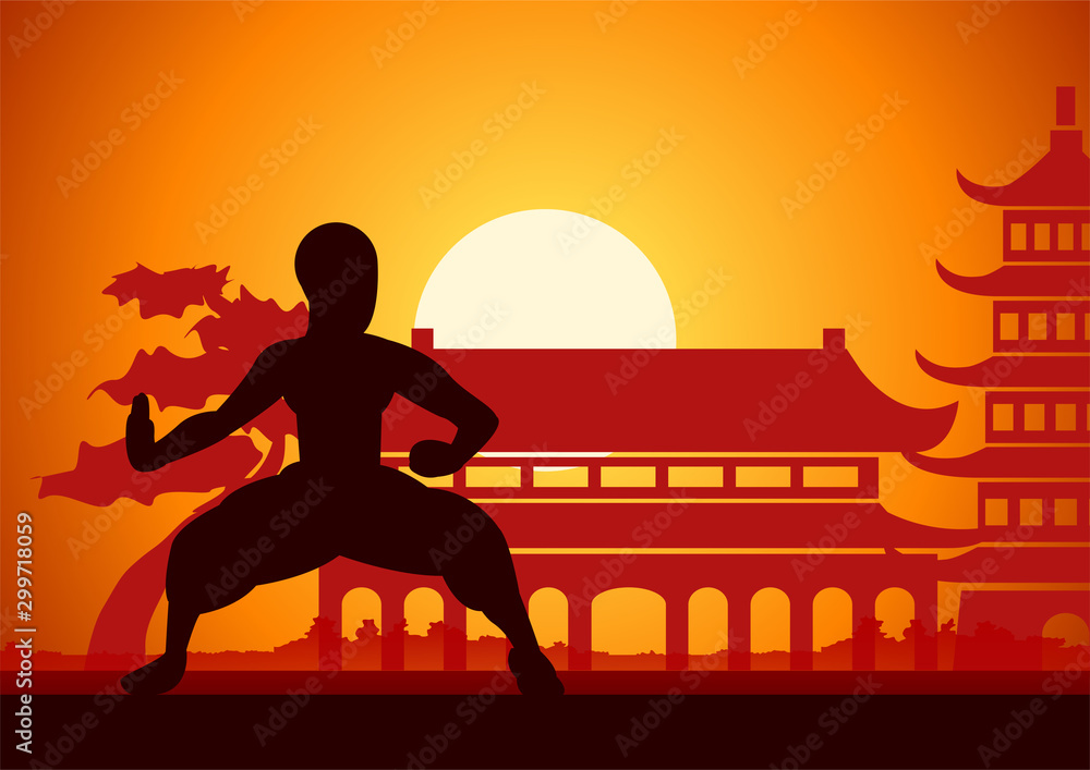 Siloutte Temple Kung Fu