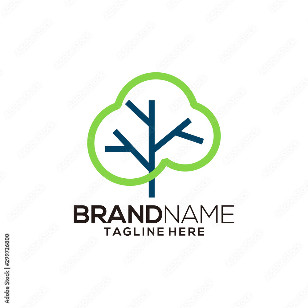 Tree tech logo vector for your company Stock Vector | Adobe Stock