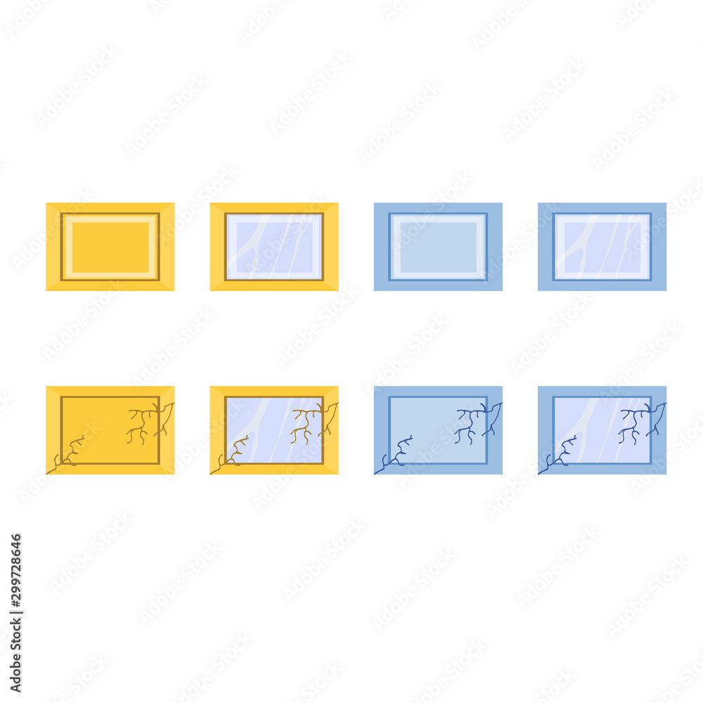 Vector square frame design element set for gaming user interface ...