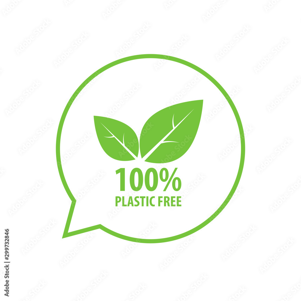 100% Plastic free icon simple design Stock Vector | Adobe Stock