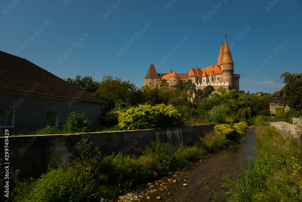 The Hunyad Castle. Medieval Gothic-Renaissance castle in Hunedoara ...