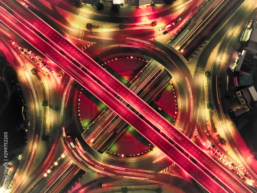 Morden city and smart transportation with Expressway, Road and ...