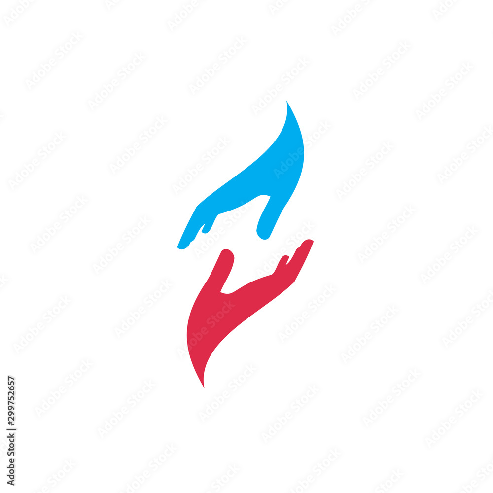 Helping People Logo With Hand Symbol Stock Vector | Adobe Stock