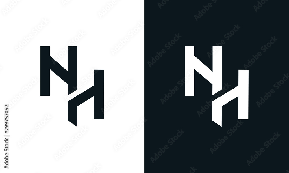 Minimalist abstract letter NH logo. This logo icon incorporate with two ...