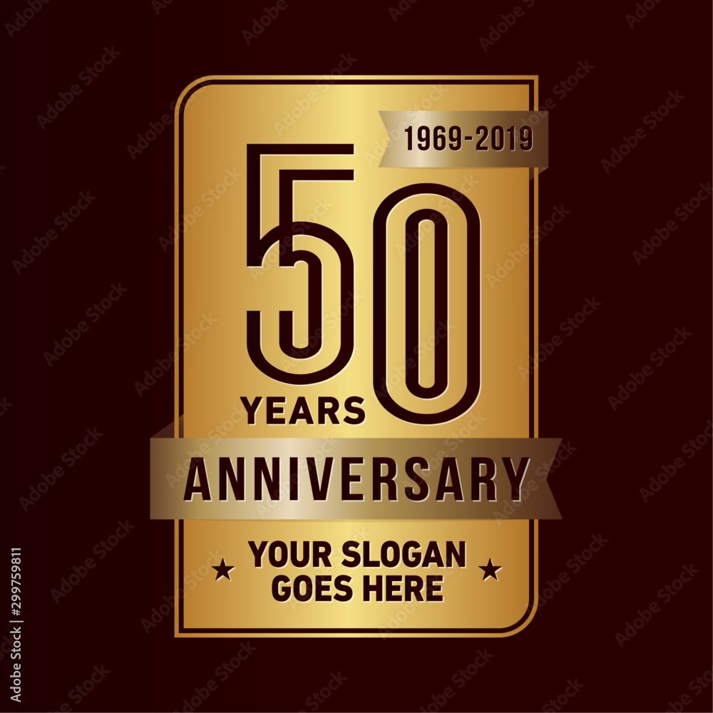 50 years anniversary design template. Fifty years celebration logo ...