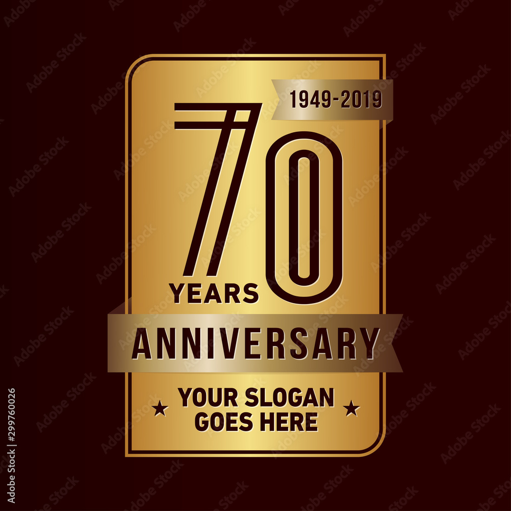 70 years anniversary design template. Seventy years celebration logo ...