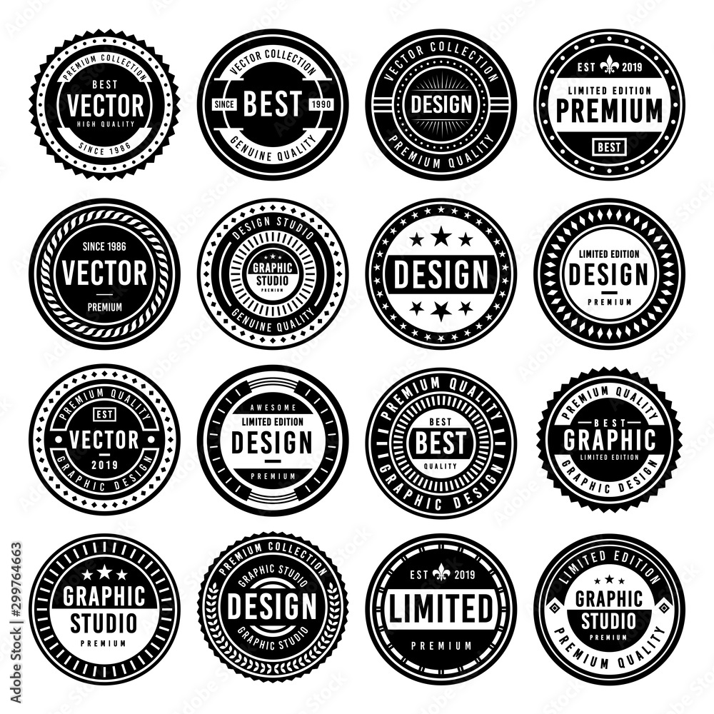 Premium Vintage Badge Design Set Stock Vector | Adobe Stock