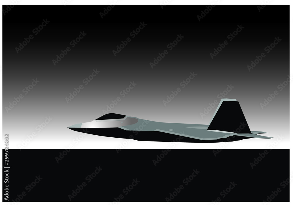 Lockheed Martin F-22 Raptor. Fighter jet in the sky. vector image for ...