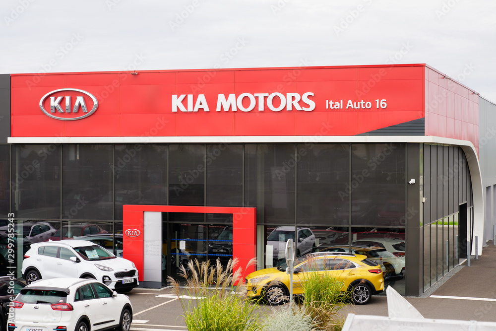 Kia dealership shop station sign South Korea automobile manufacturer ...