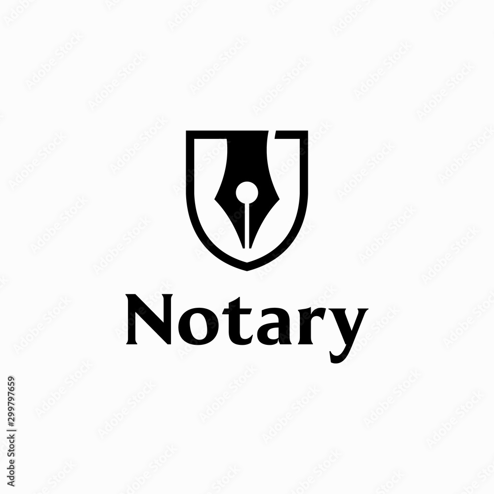 Attractive Notary Logo Design Inspiration Stock Vector | Adobe Stock