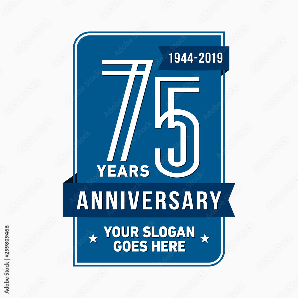 75 years anniversary design template. Seventy-five years celebration ...