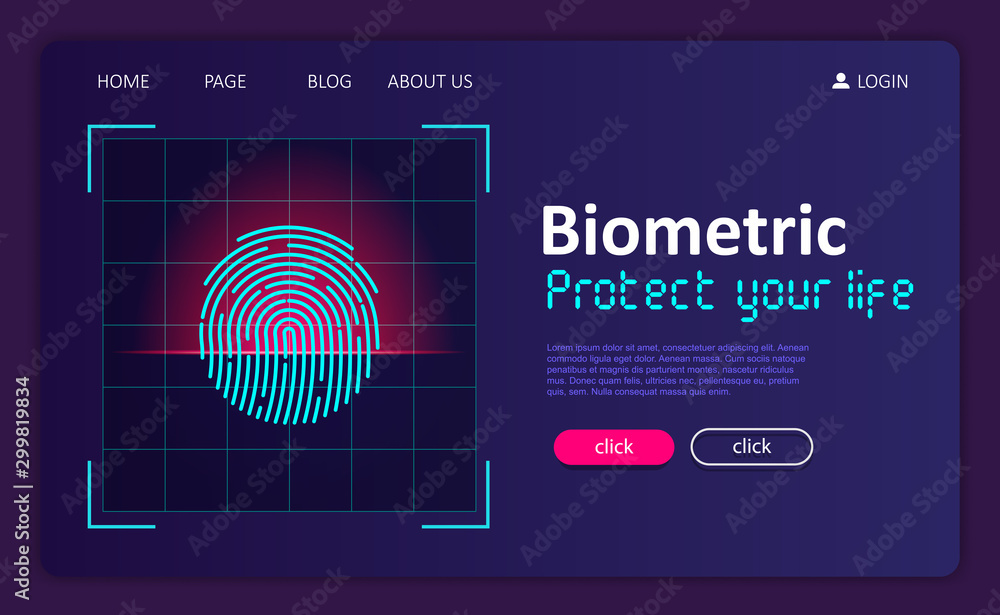 Fingerprint sign icon. Digital security authentication concept ...