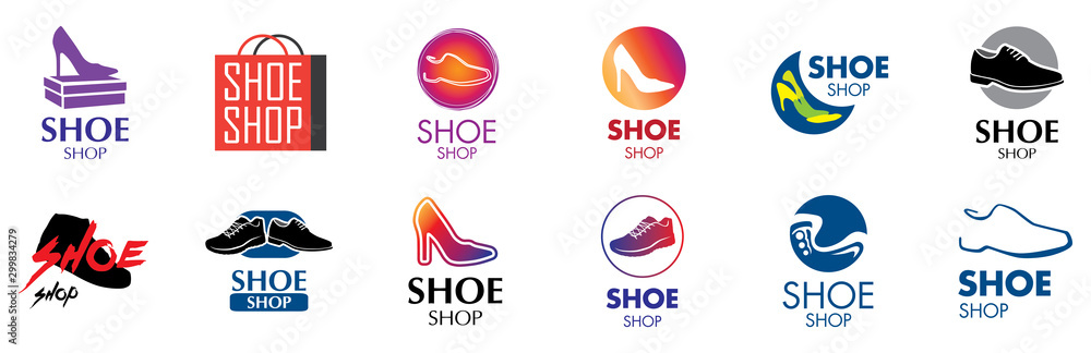 Vector logo for shoes and sneakers store Stock Vector | Adobe Stock