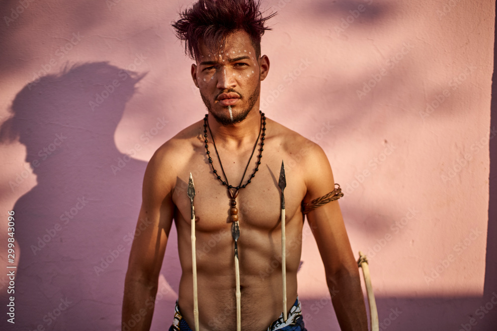 Tribal man with his traditional arch and arrows, Lubango, Angola Stock ...