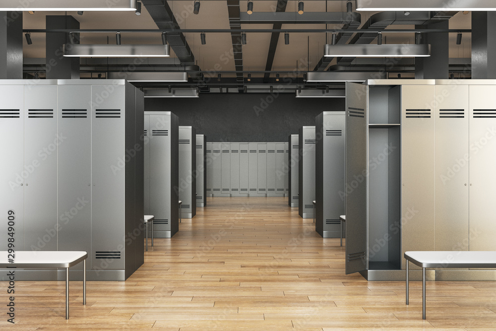 Simple locker room interior Stock Photo | Adobe Stock