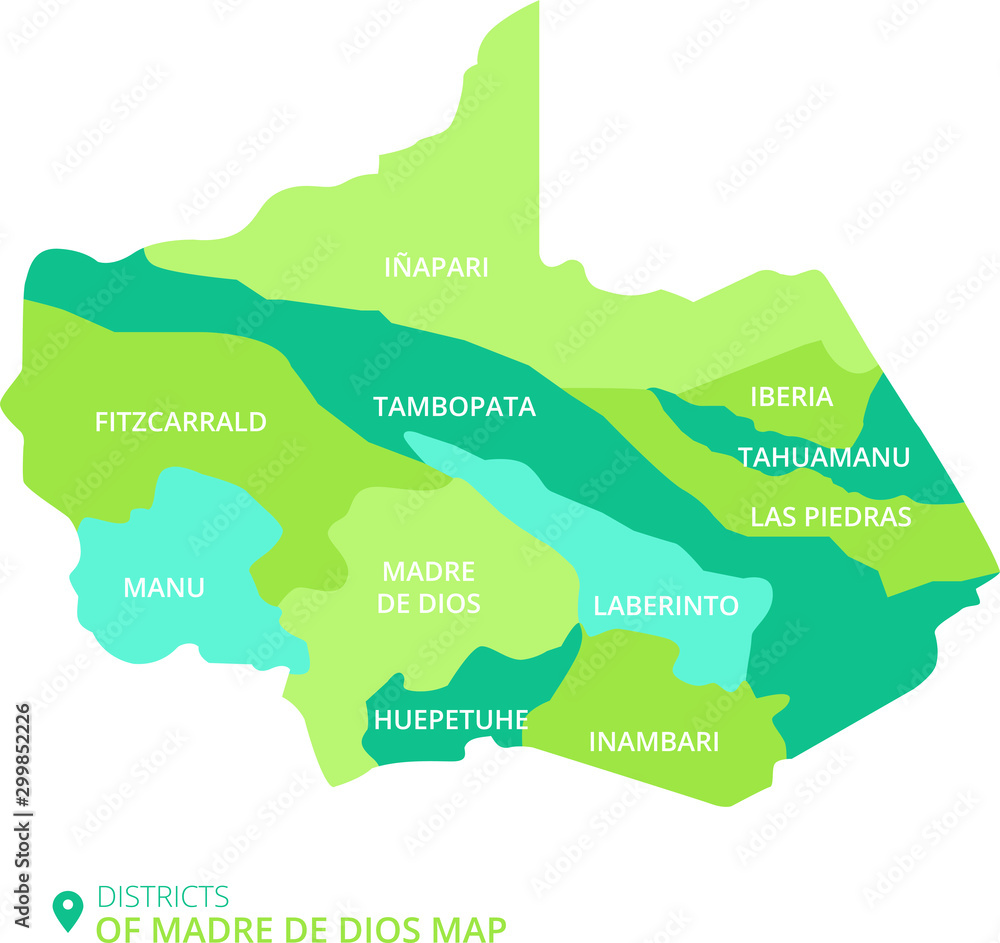 districts of madre de dios map Stock Vector | Adobe Stock