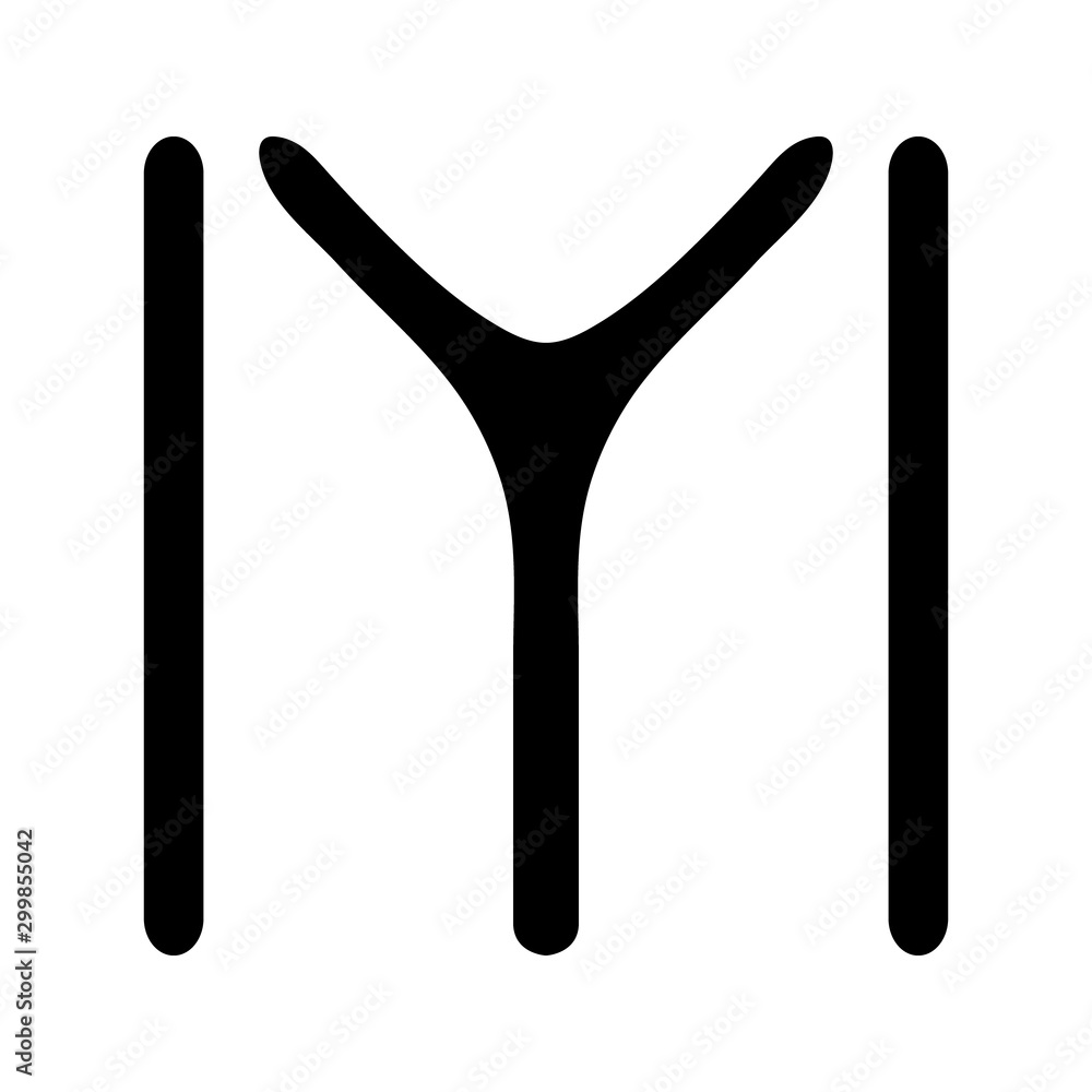 Isolated traditional symbol of Turkish Kayi tribe in black and white ...