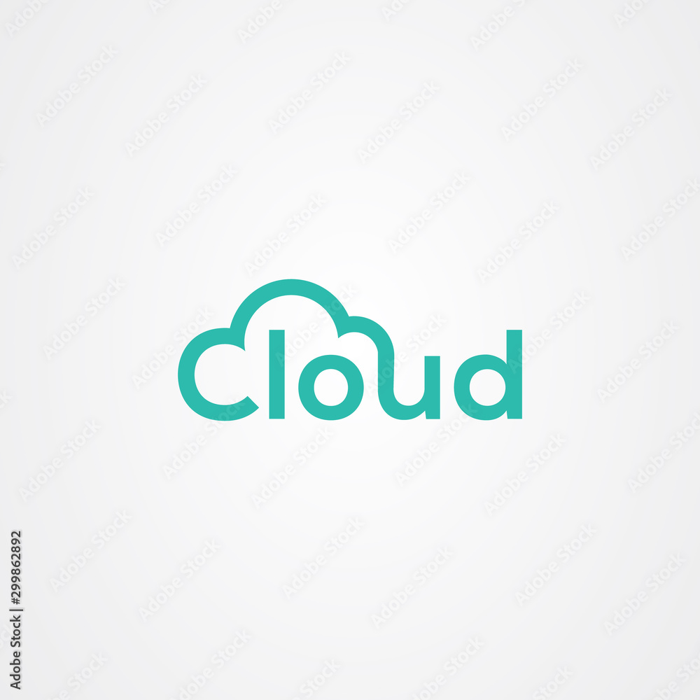 Wordmark cloud icon logo design Stock Vector | Adobe Stock