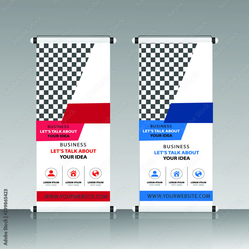 Vertical banner stand template design. can use for brochure, flyer ...