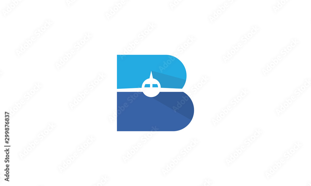 letter B with plane logo design inspirations Stock Vector | Adobe Stock