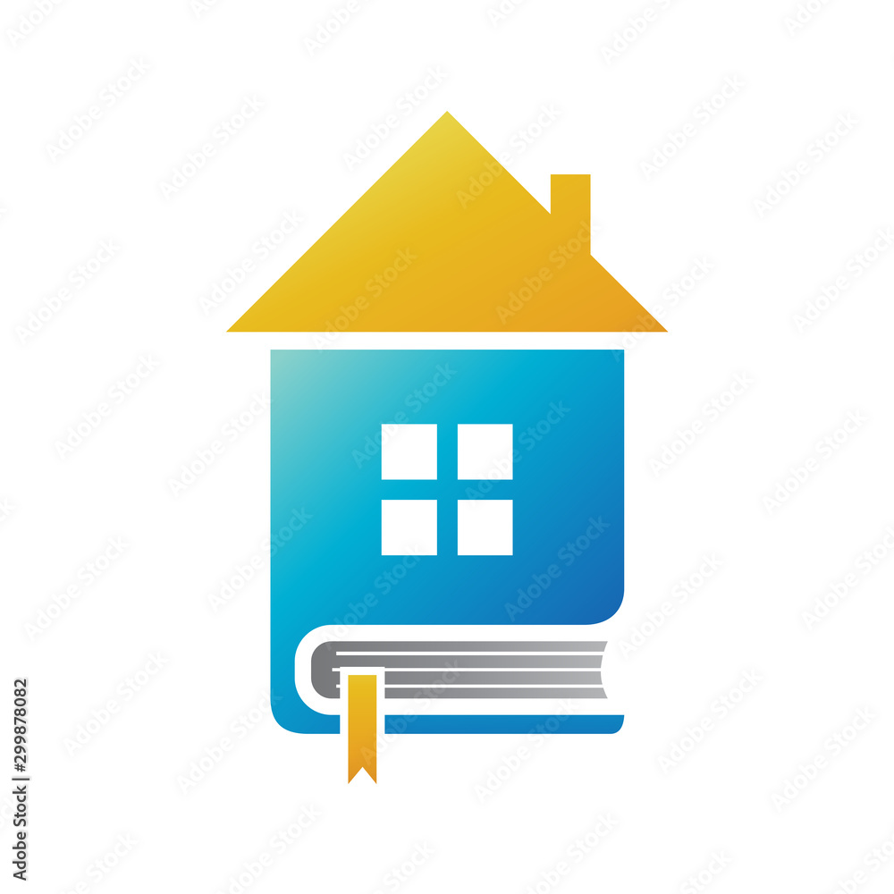 Home Book Logo Template Stock Vector | Adobe Stock