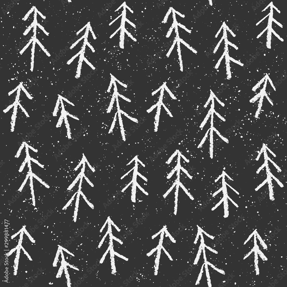 Snow On Black Paper Tree