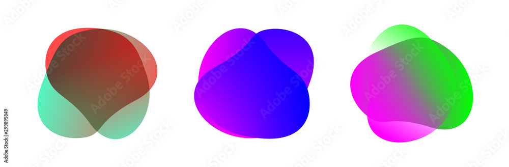 colorful blob shape free from set for background, blob flat geometric ...
