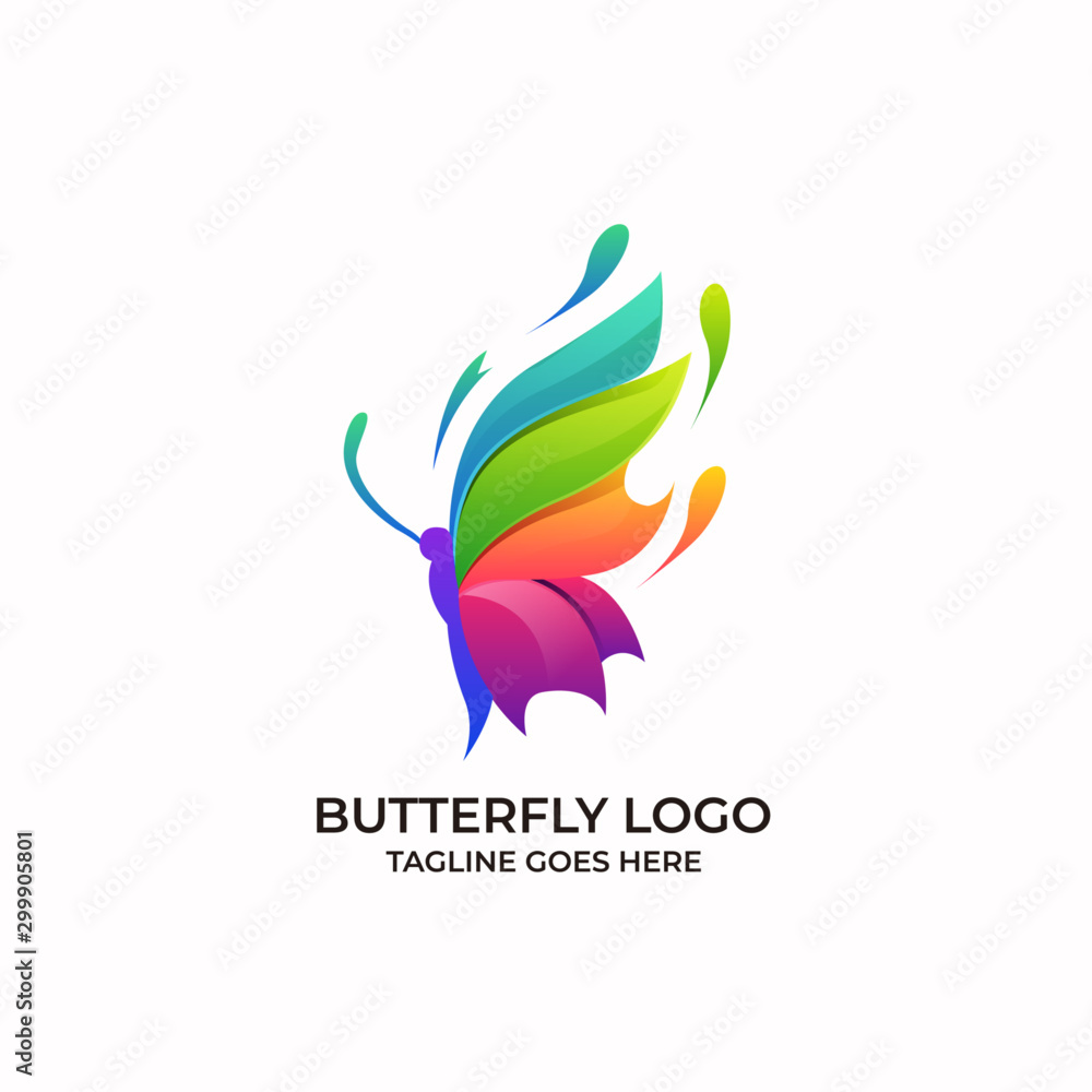 Butterfly Full Color Design concept Illustration Vector Template. this ...
