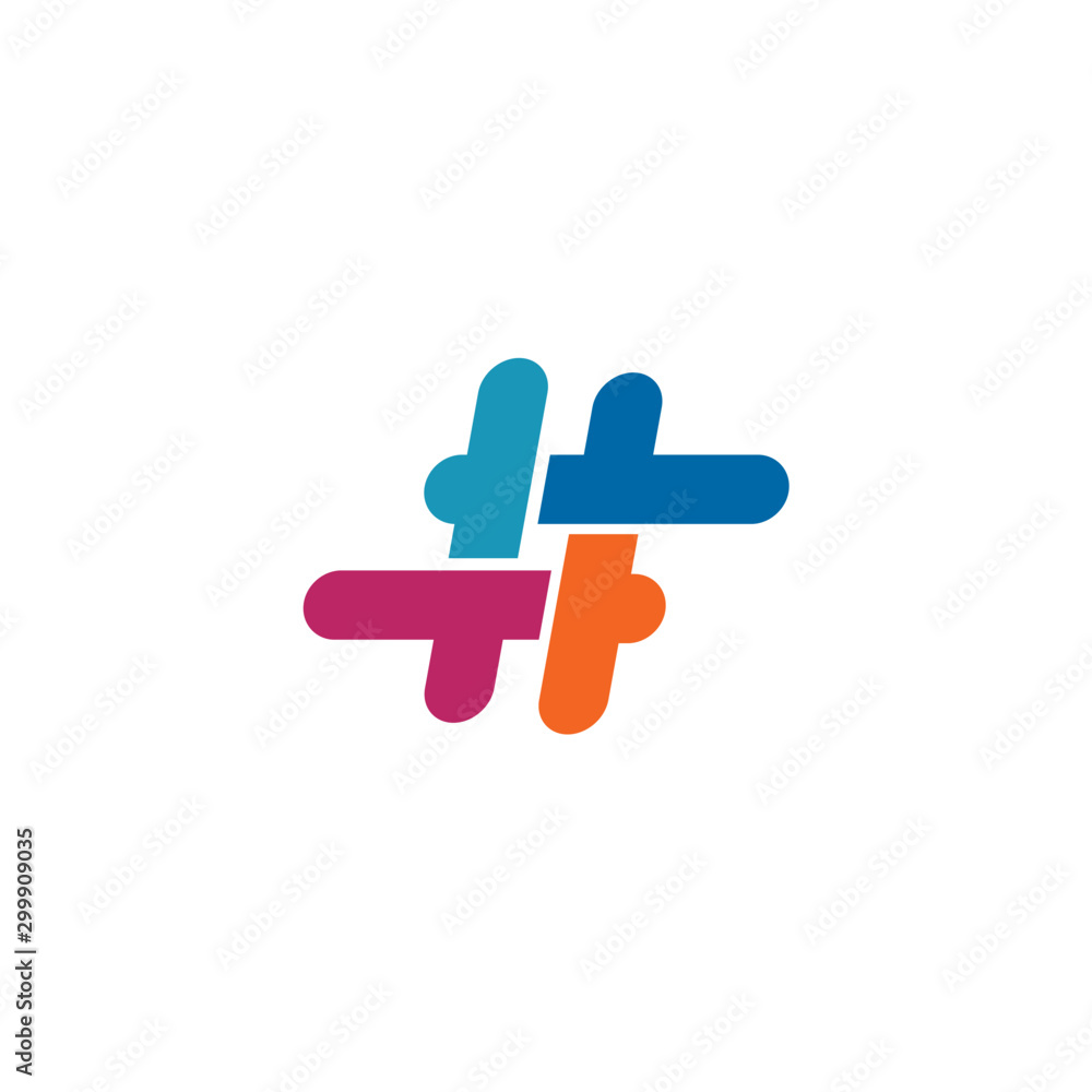 Hashtag icon logo design vector template Stock Vector | Adobe Stock