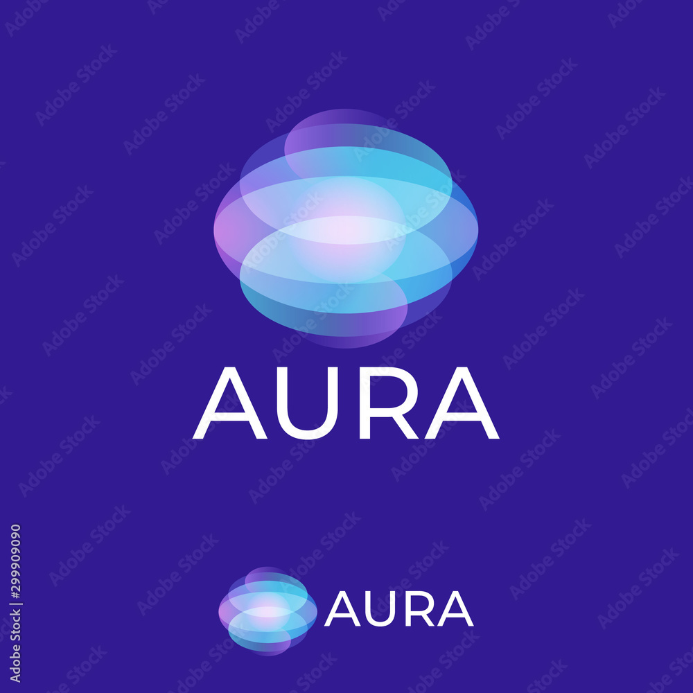 Aura logo. Light spots logo. Omni emblem consist of transparent ...