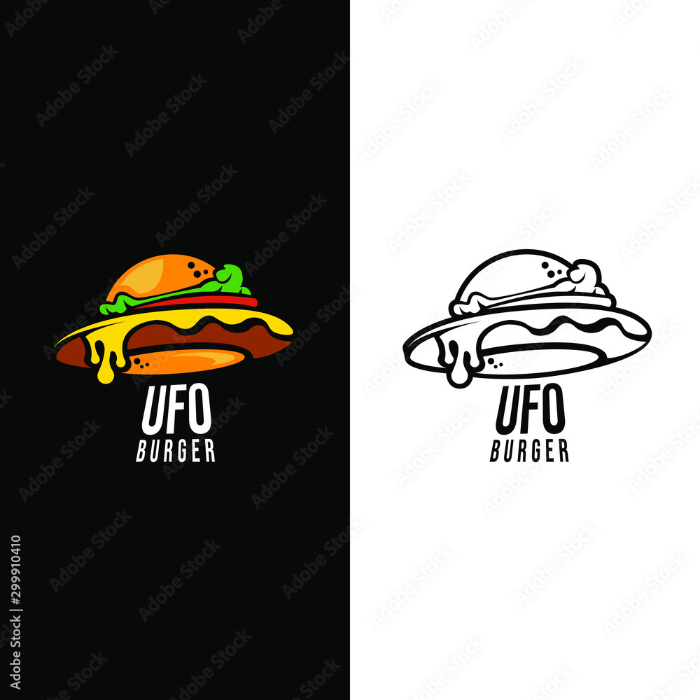 vector illustration of burger and ufo Stock Vector | Adobe Stock