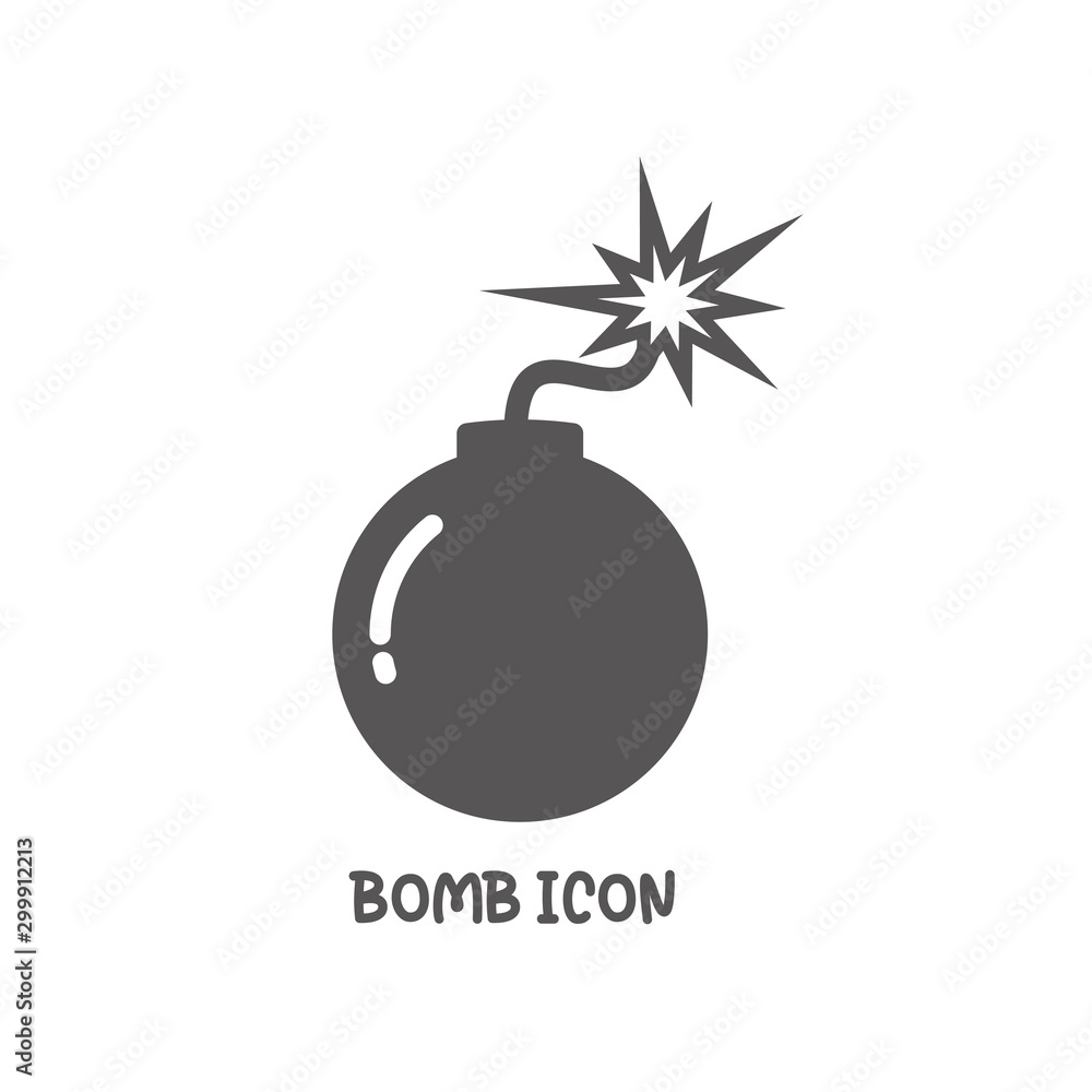 Bomb icon simple flat style vector illustration. Stock Vector | Adobe Stock