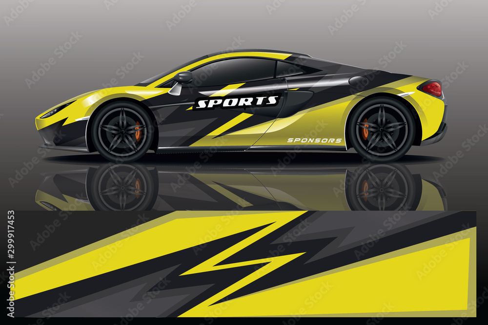 Sport Car decal wrap design vector. Graphic abstract stripe racing ...