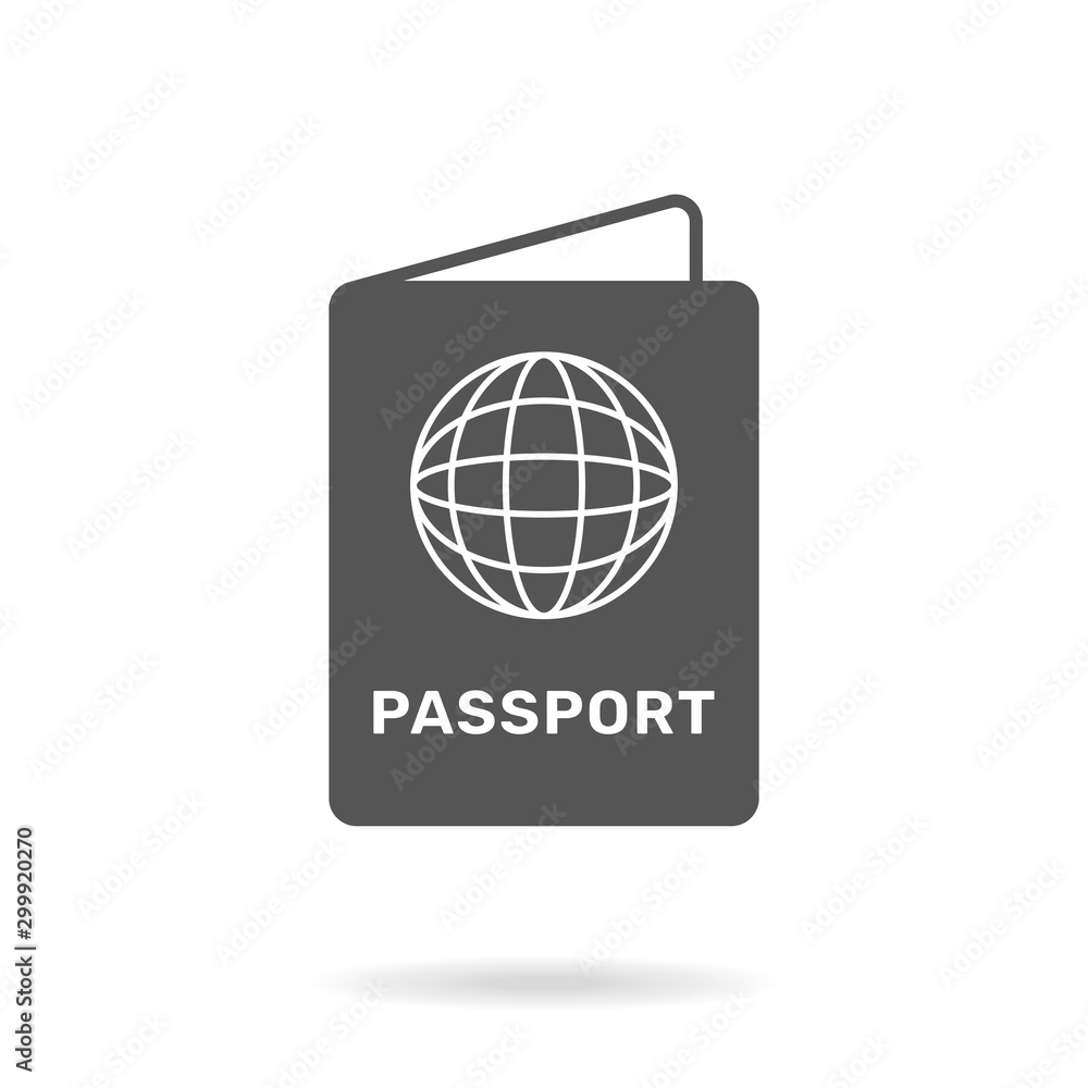 Passport icon on white background. Liner passport icon on white ...