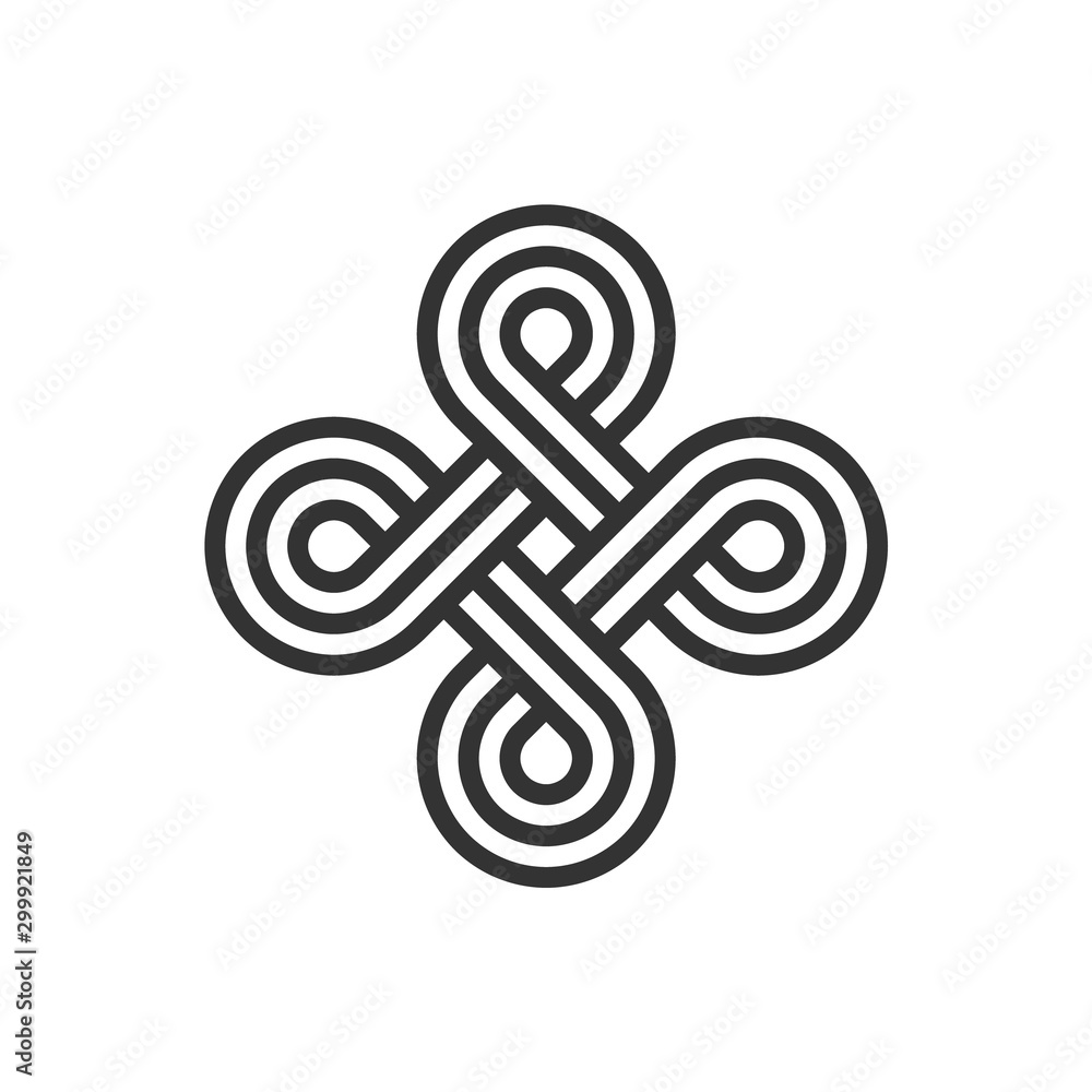 Infinite loop sign. Celtic interlocking knot. Endless loop. Old ...