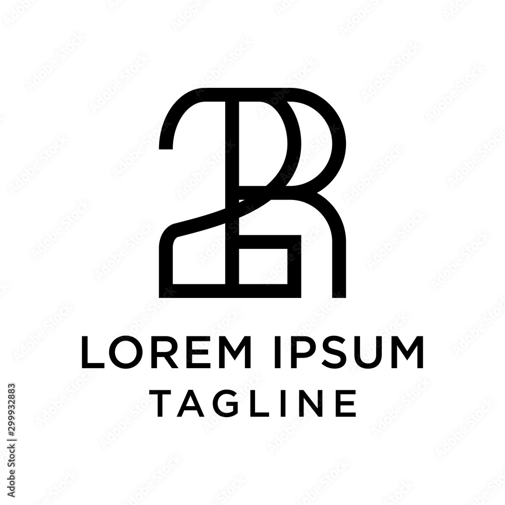 initial letter logo 2R, R2 logo template Stock Vector | Adobe Stock