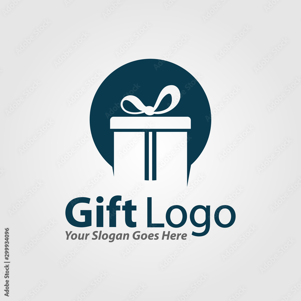 Gift Logo Vector, Icon, Emblem, Gift Shop Logo Design Concept, Creative ...