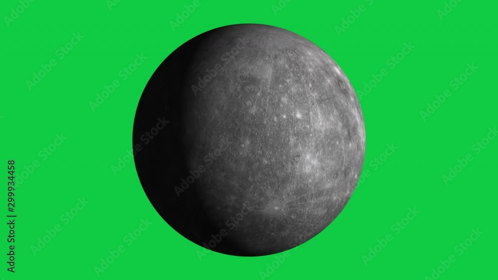The Planet Mercury Slowly Moving in a Continuous Loop with a Green ...