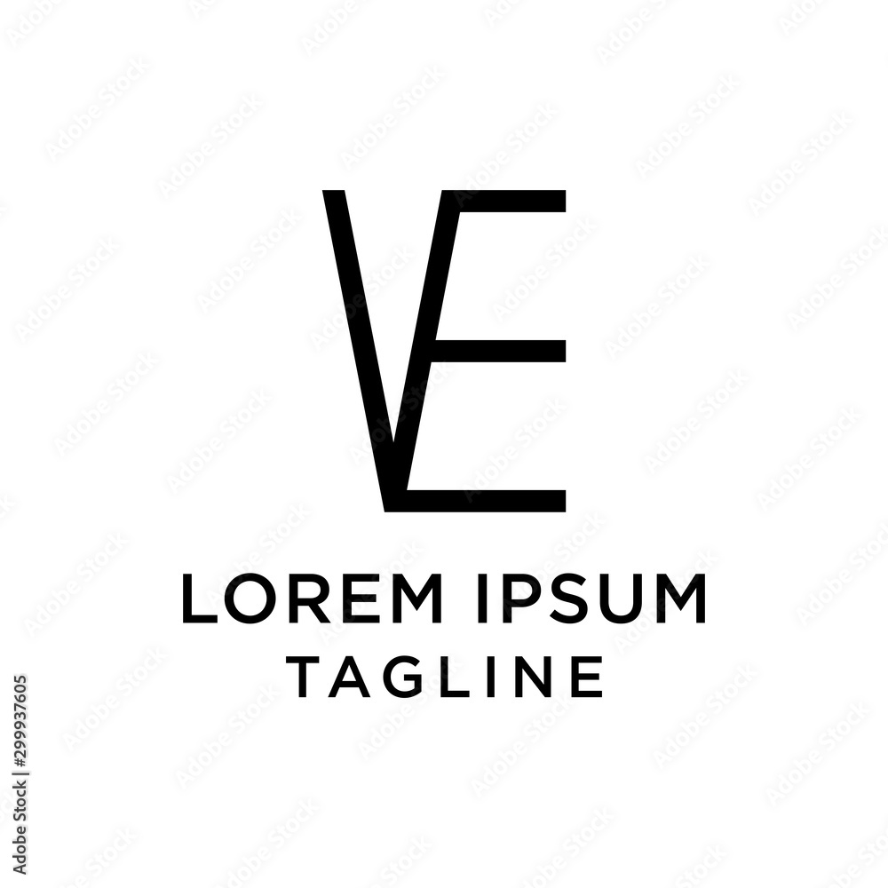 initial letter logo EV, VE logo template Stock Vector | Adobe Stock