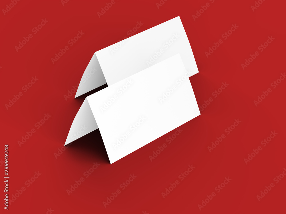 Leaflet folded to DL format - mock up - 3d illustartion Stock ...