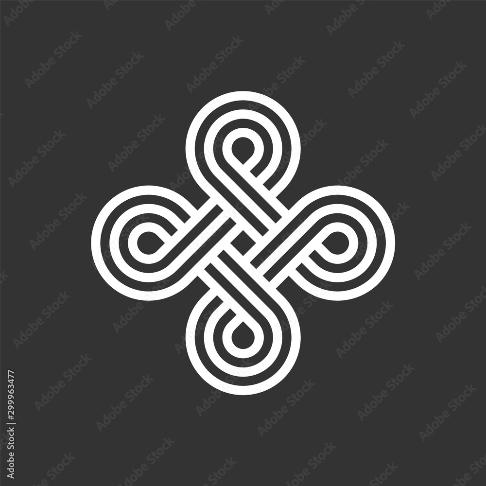 Endless loop. Celtic interlocking knot. Infinite loop sign. Old ...