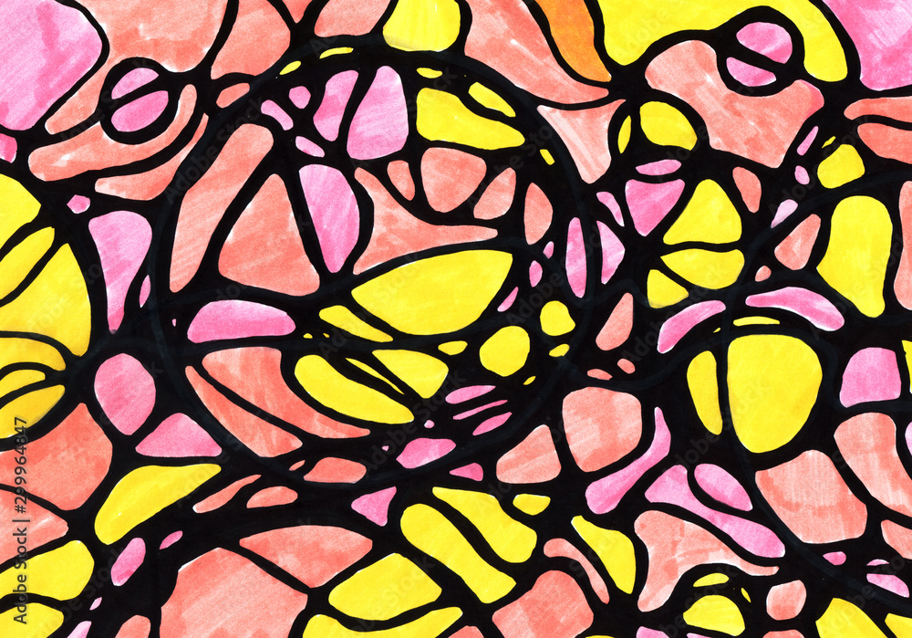 Stockillustratie Picture of Neurographic Lines. Bright sketch with ...