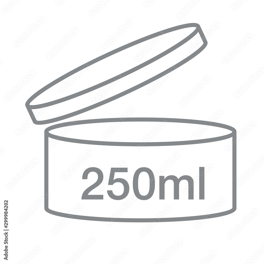 Liter l sign (l-mark) estimated volumes 250 milliliters (ml) Vector ...