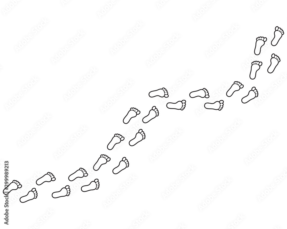 Footprint path vector isolated on white background Stock Vector | Adobe ...