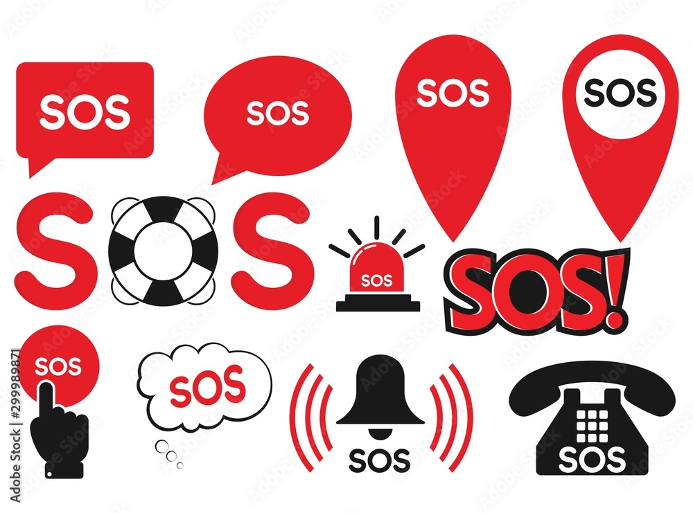PrintSet of SOS symbol medical logo Vector. sign, icon, label. Vector ...